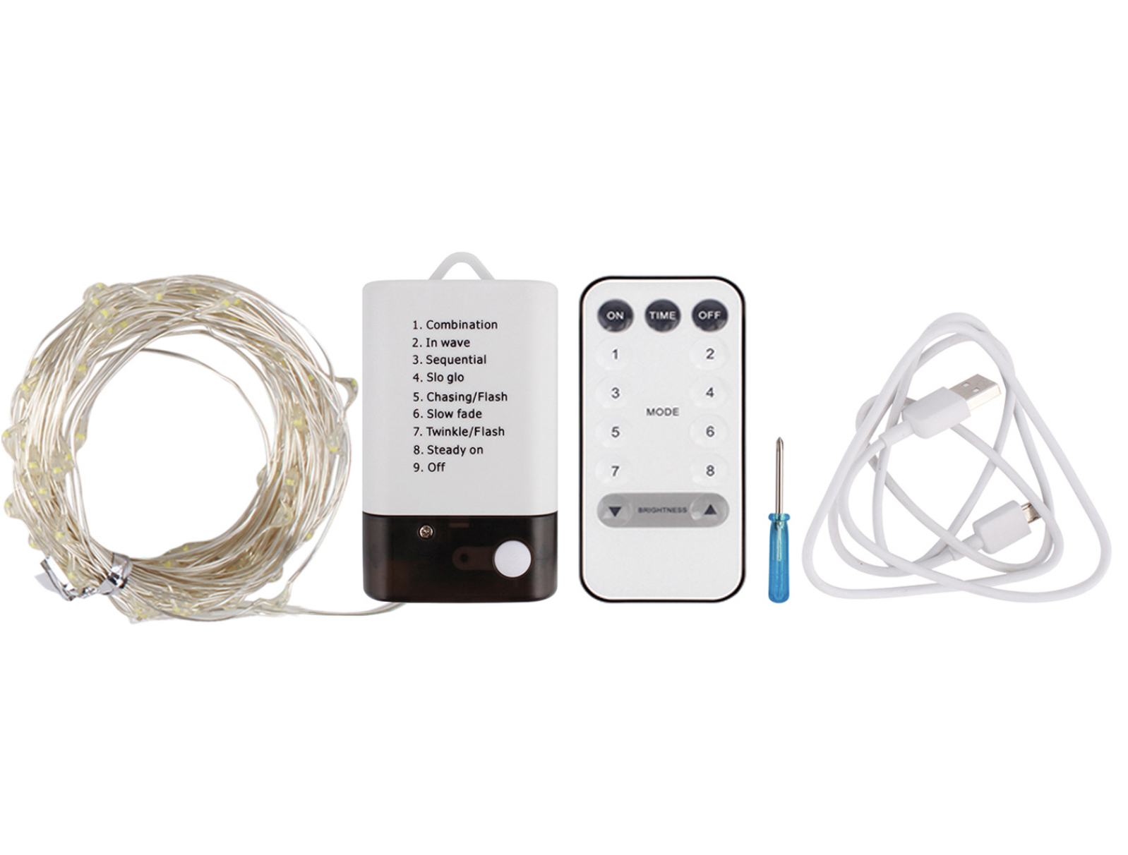 10m USB Plug Silver Wire Seed String Fairy Lights With Remote Control ...