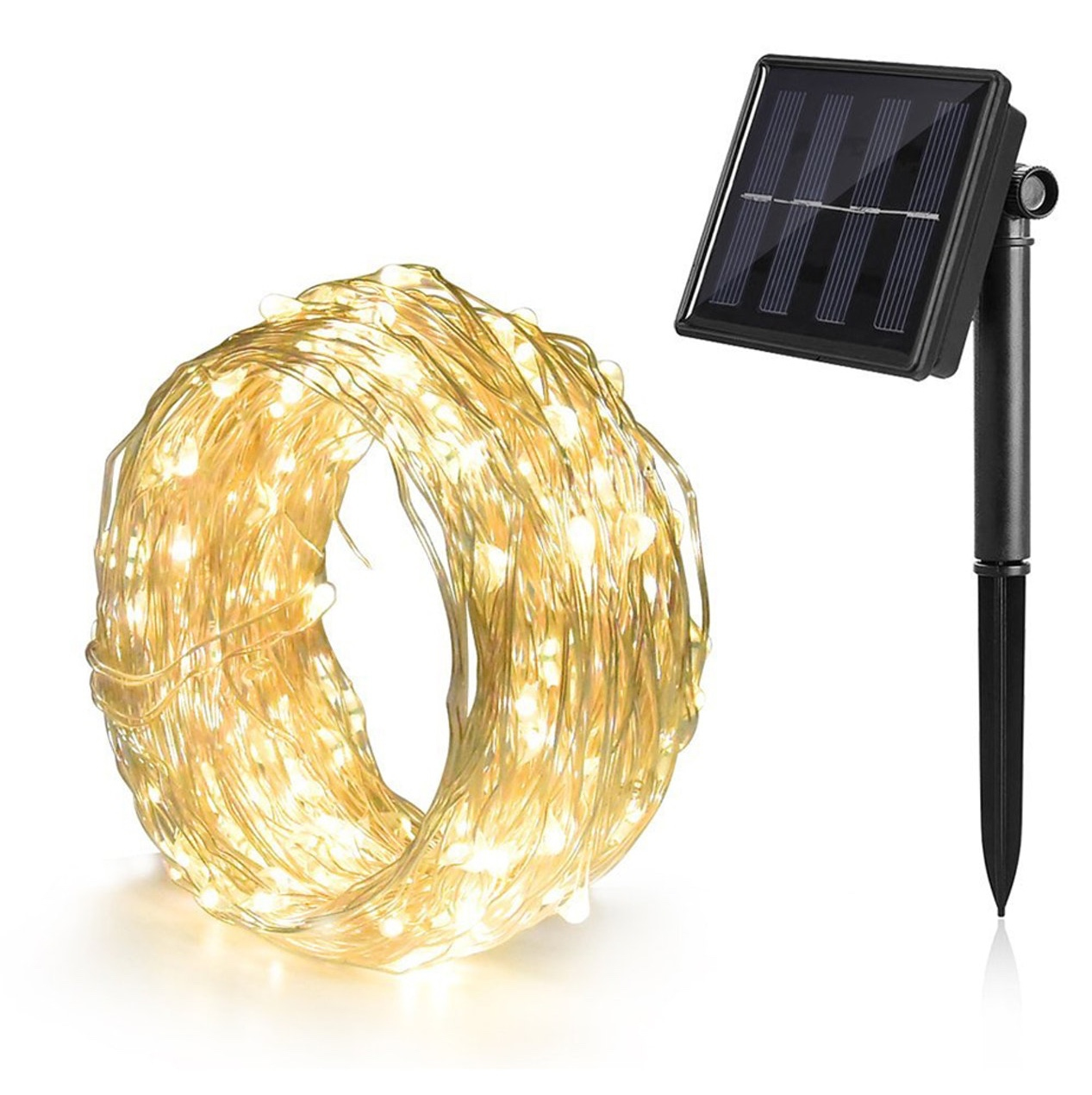 10m or 20m Solar Silver Wire Seed Fairy Lights - Warm White