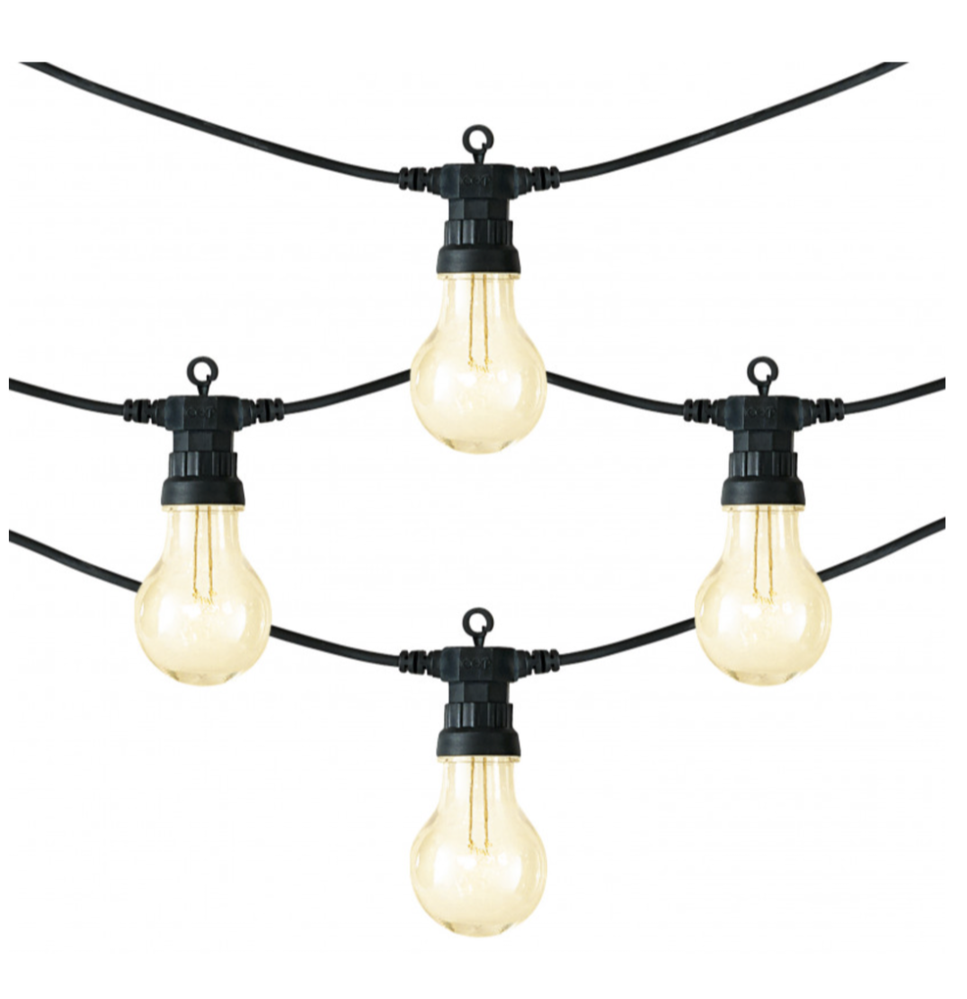 15m A60 Bulb Black Cable Weatherproof Outdoor Festoon Lights